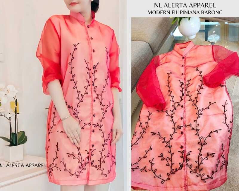 & MODERN FILIPINIANA BILANG EMBROIDERED PARA MGA Kababaihan BARONG ...