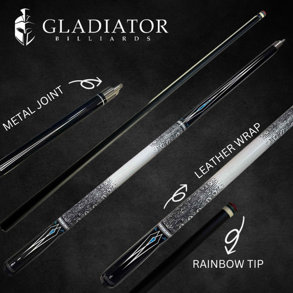 Original Gladiator Billiard Cue Stick Lizard Skin With Predator Glove ...