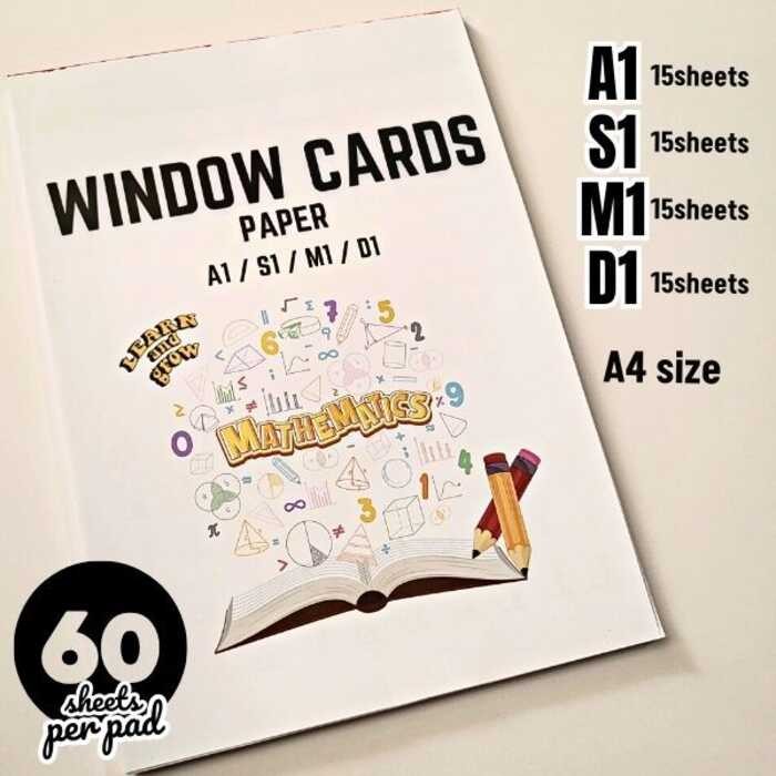 MATH WINDOW CARDS PRINT OUT ( A1, S1, M1, D1) 60Pcs Per Pad | Shopee ...