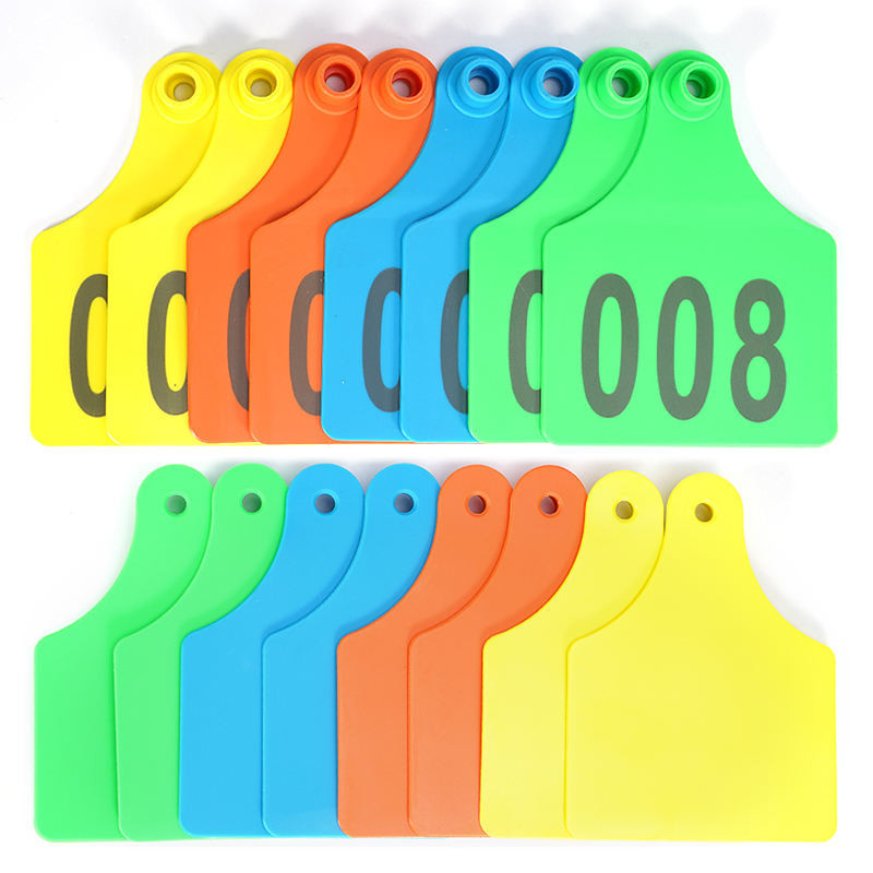 100Pcs 5*4CM Plastic Livestock Ear Tags Cattle Pig Ear Tag Set with ...