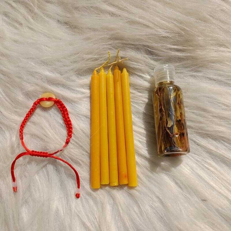 Feng Shui Libyan Continuous Luck Red String Bracelet+Libyan Candle+ ...