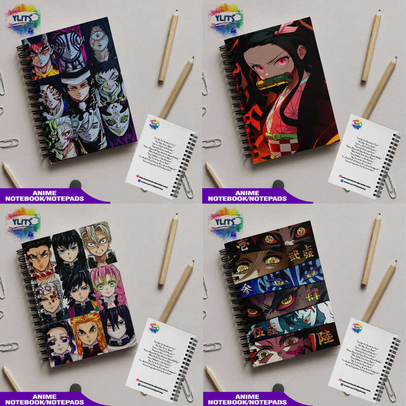 Demon Slayer Anime Notebook Notepad – Yarn Spiral Hard Cover 50 30 ...