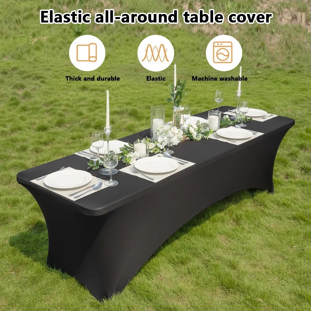 Multi-color Hotel flexible tablecloth rectangular elastic bar cocktail ...
