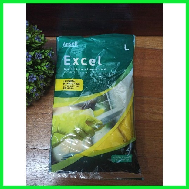 ♨ ♚ ∥ Ansell Excel Laundry/Diswashing Gloves Medium(#8)/Large(#9) 1pair ...
