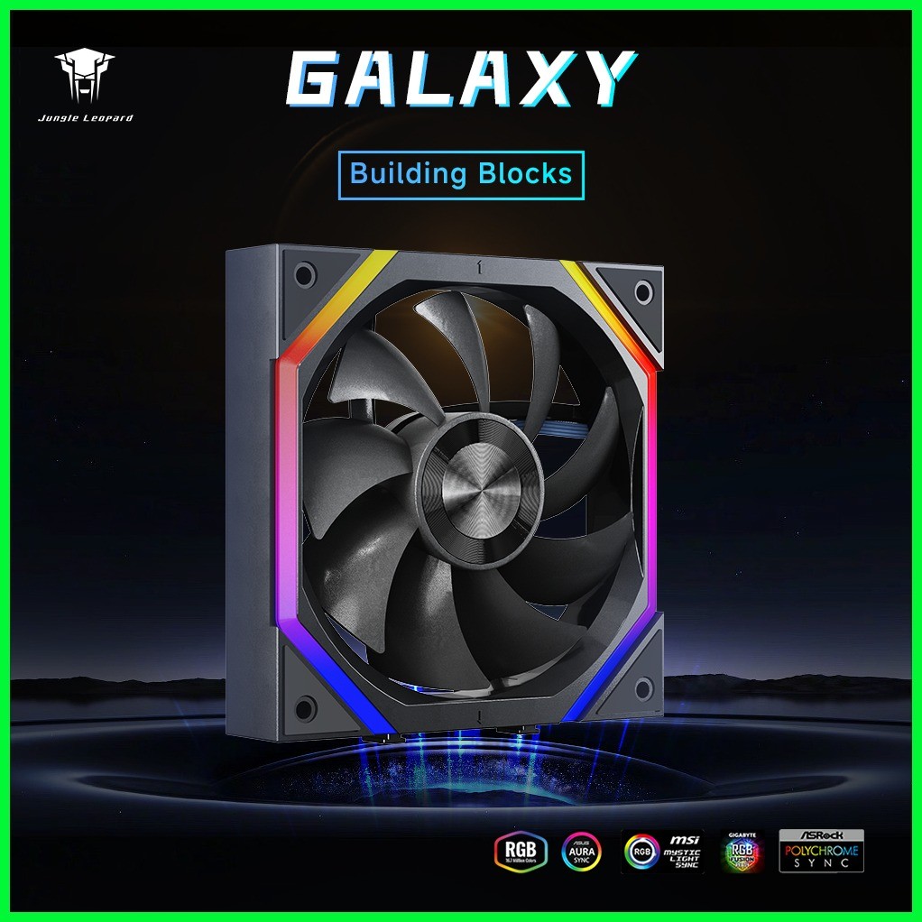 Jungle Leopard Galaxy ARGB Building Blocks Fan 120mm 3 IN 1 Black ...