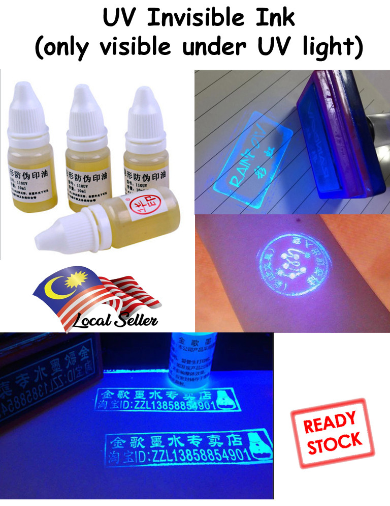 Water Proof & UV Invisible Ink (For Pre Ink Rubber Stamp) | Shopee ...
