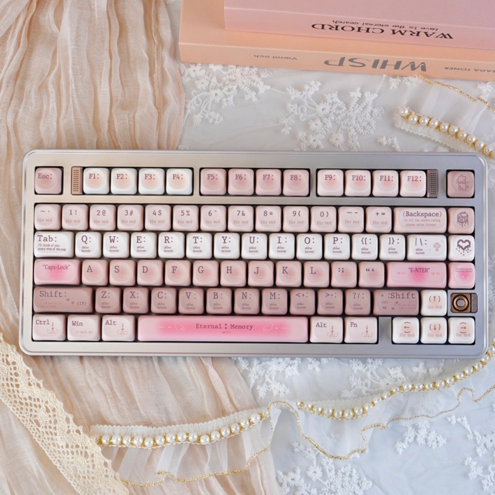 Tipsy Keycaps English MOA Profile Pink Brown Keycaps DYE-SUB PBT ...