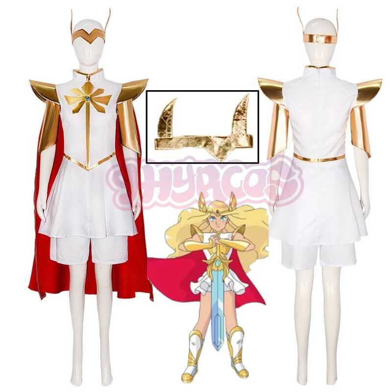Xj Anime Princess She Ra Cosplay Dress Cloak Costume Adora Princess ...