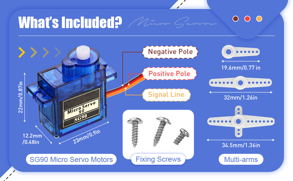 1-12PCS SG90 9G Micro Mini Servo Servo Motor 360° Gear Servo Motor ...