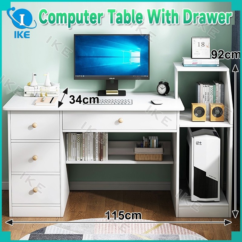 Computer Table Desk Study Table With Drawer Desktop Home Desk Writing Desk Simple Office Table ...