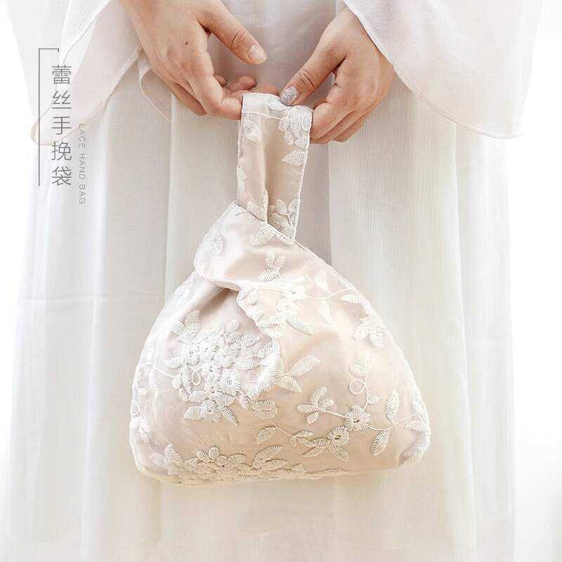 Japanese Style Japanese Style Lace Wrist Bag Simple Knot Bag Storage ...
