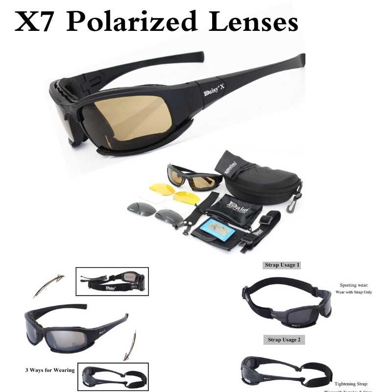 Daisy X7 Goggles Military Shades Polarized Sunglasses For Men Army CS ...