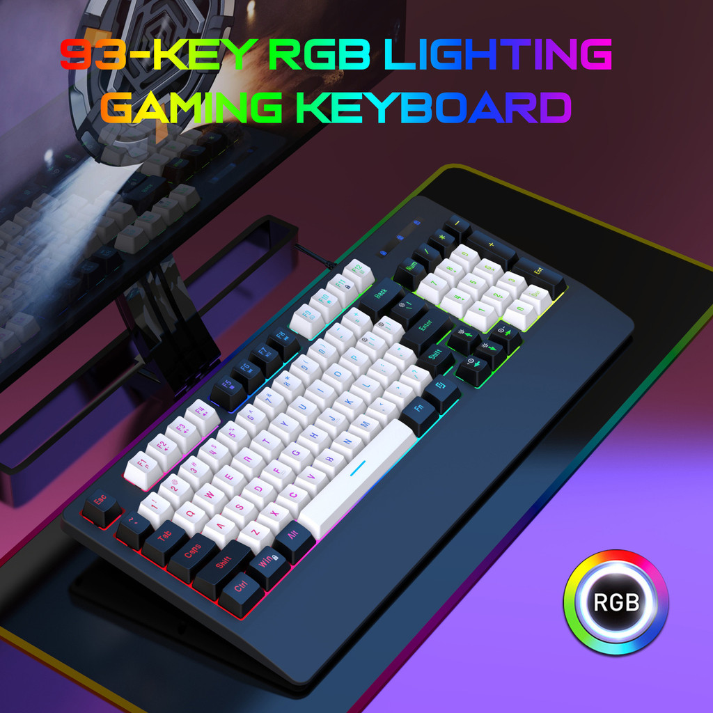 203 Years New 9-Key Thin Film Wired RGB Backlit Gaming Keyboard AS Dual ...