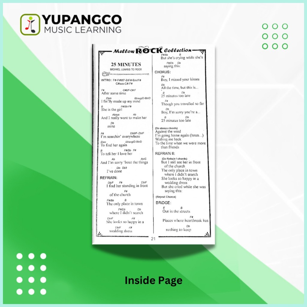 MELLOW ROCK COLLECTION SONGBOOK - LYRICS WITH GUITAR CHORDS | Shopee ...