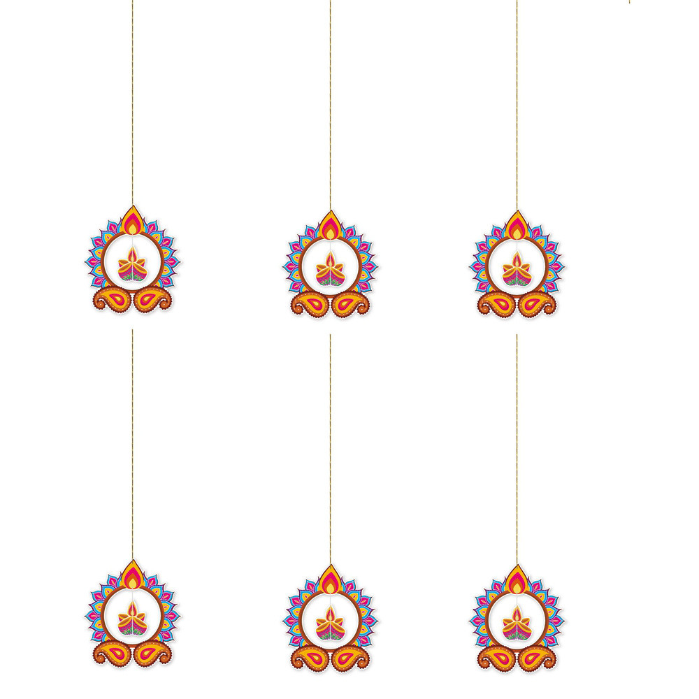 Deepavali Party Decorations 3D Hanging Decorations Diwali Candle ...