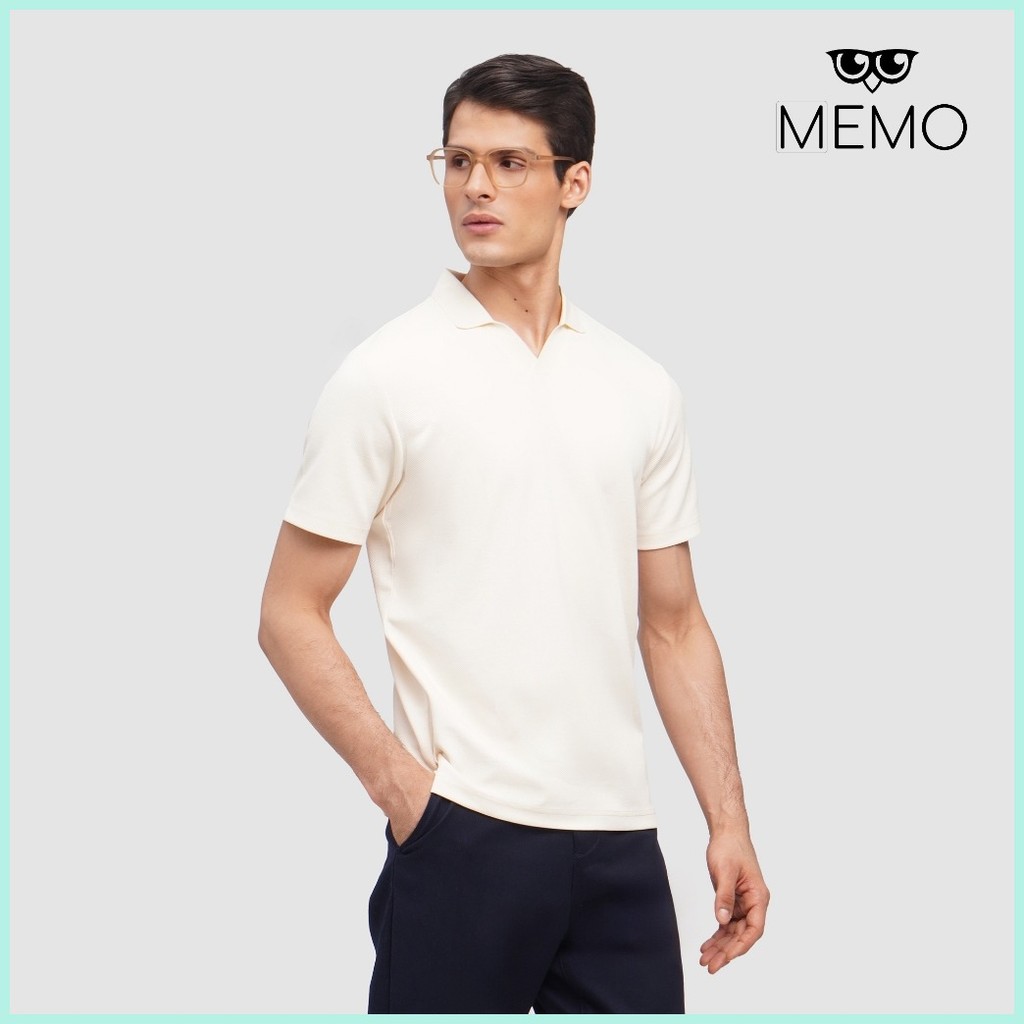 Memo Open Collar Polo For Men (Black/Cream/Latte) | Shopee Philippines