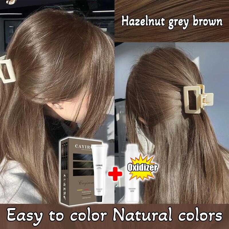 52E CAYIROM Hair Color Set Hazelnut Grey Brown ( 100Ml Dye + Oxidizer ...