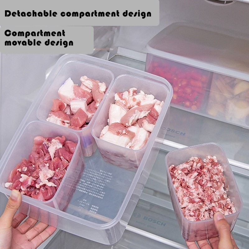 4 in 1 Removable Compartments Fruits Meat Food Fridge Refrigerator ...