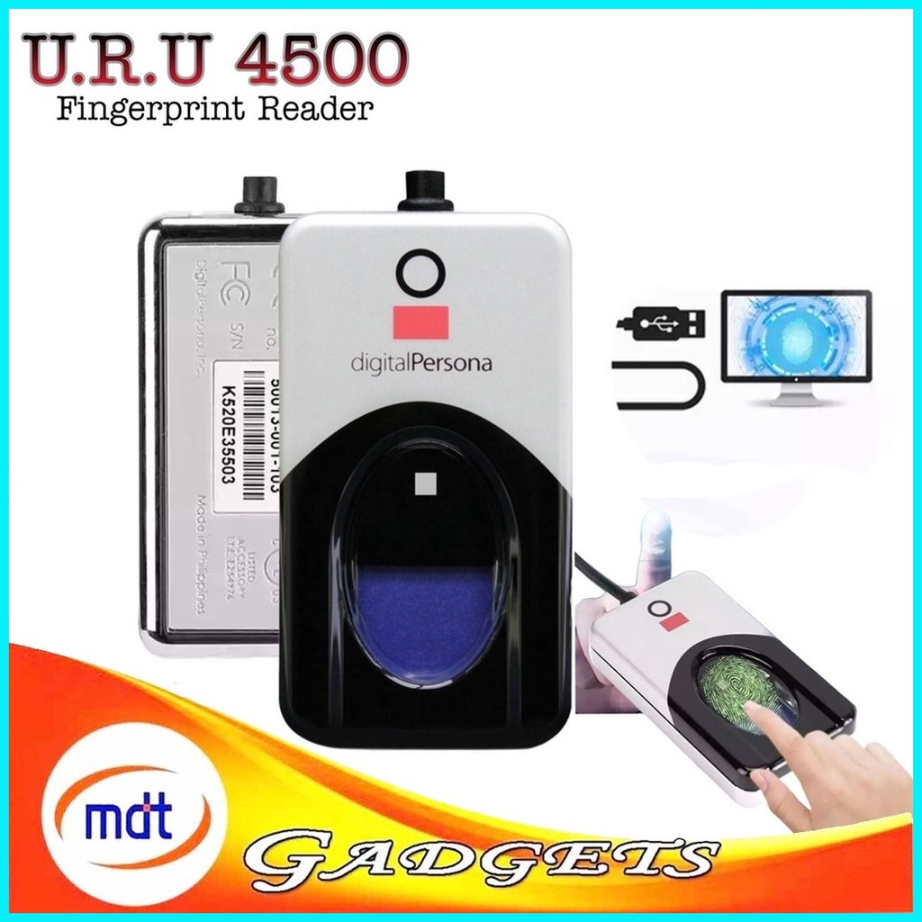 Digital Persona U.are.U 4500 URU4500 USB Biometric Fingerprint Scanner ...