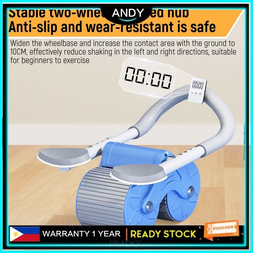 Portable Plank Trainer Ab Roller Wheel Core Trainer with Timer LCD ...