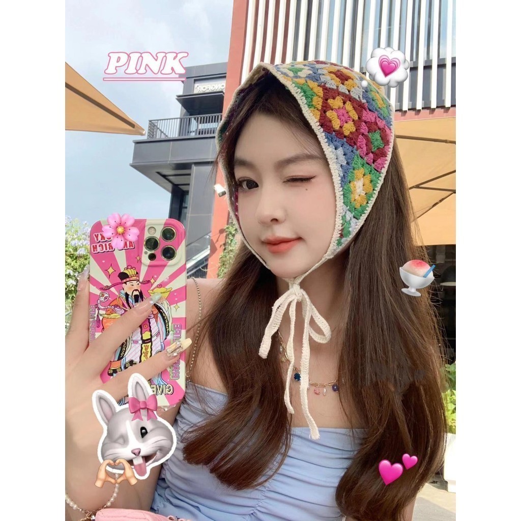 Beautiful Colorful Triangle Turban Head Kerchief Cotton Hair Bandana ...