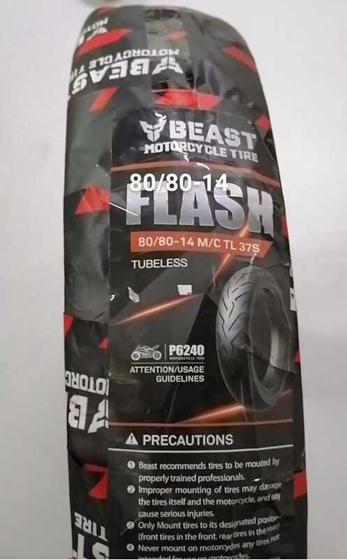 COD BEST MOTORCYCLE FLASH TUBELESS TIRE 14 | Shopee Philippines