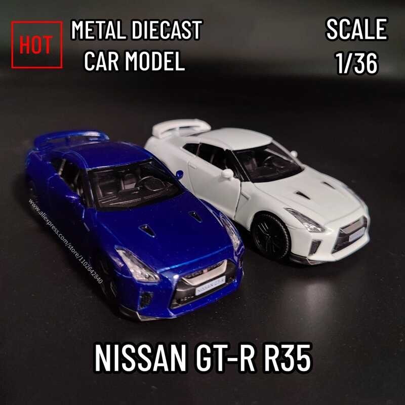 1/36 NISSAN GT-R R35 Replica Car Model Scale Metal Diecast Miniature ...