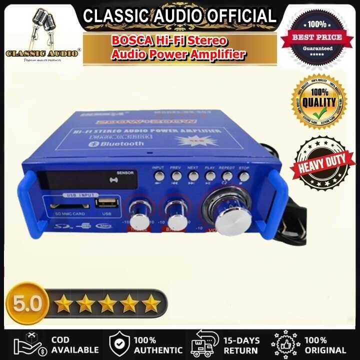 BOSCA Hi-Fi Stereo Audio Power Amplifier By Classic Audio- 2 Channel Output With Bluetooth ...