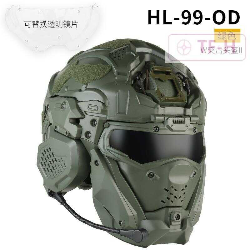 Tactical Helmet Built-In Headset Microphone Replaceable Lens Anti-Fog ...