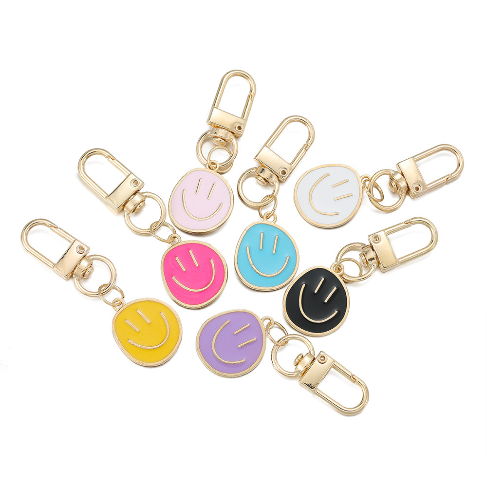 St. kunkka Golden Key Chain Alloy Smiley Keychain Colorful Smiley ...