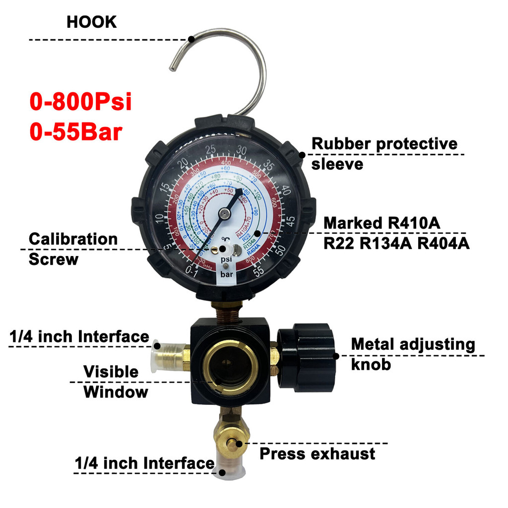 R410a Diagnostic Manifold Freon Gauge Set High Pressure A/C ...