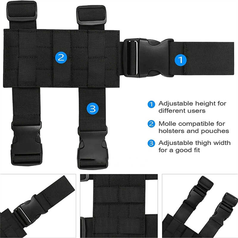 Universal Drop Leg Thigh Platform Tactical MOLLE Gun Holster For ...