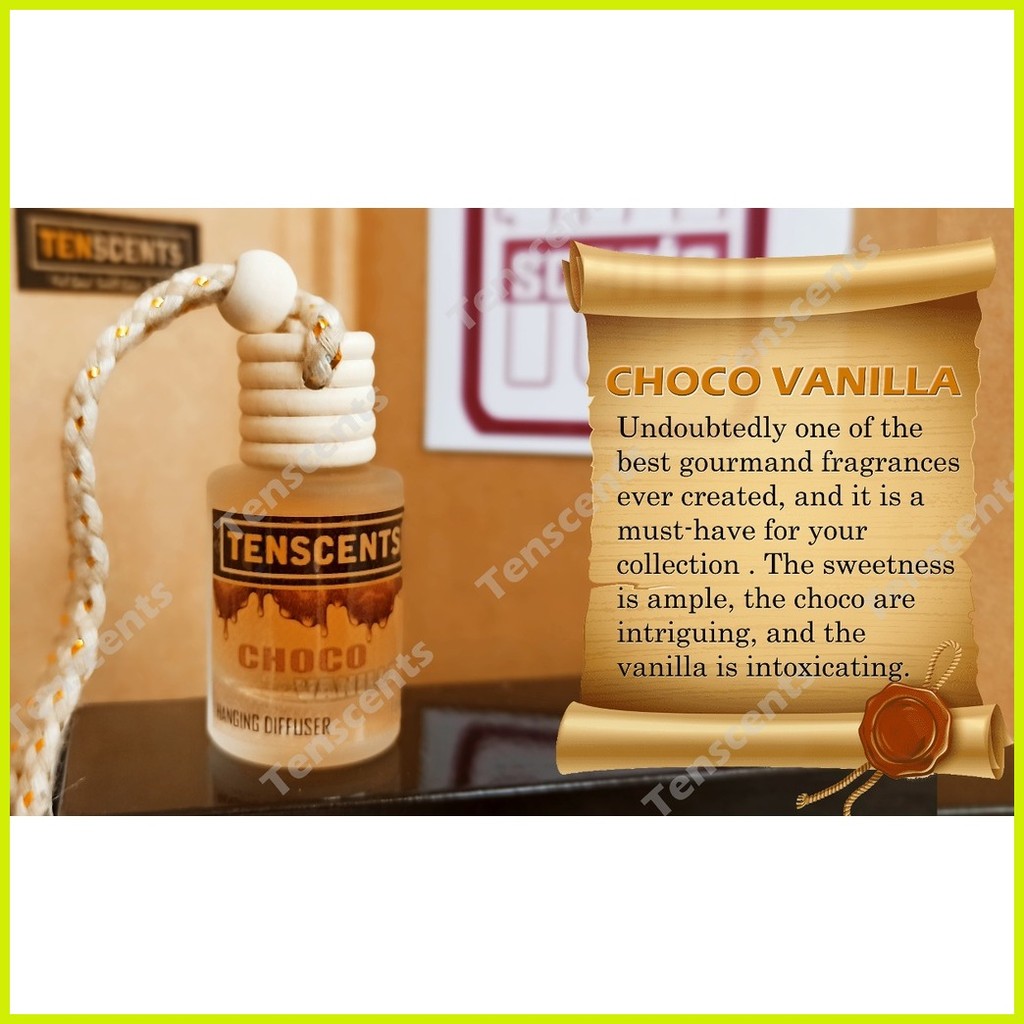 ⊙ CHOCO VANILLA SCENT HANGING DIFFUSER CAR AIR FRESHENER by Tenscents ...