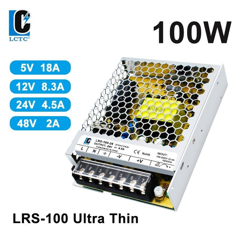 LRS-100 Thin Fonte Led Switch Power Supply 100W 5V 12V 24V 48V ...