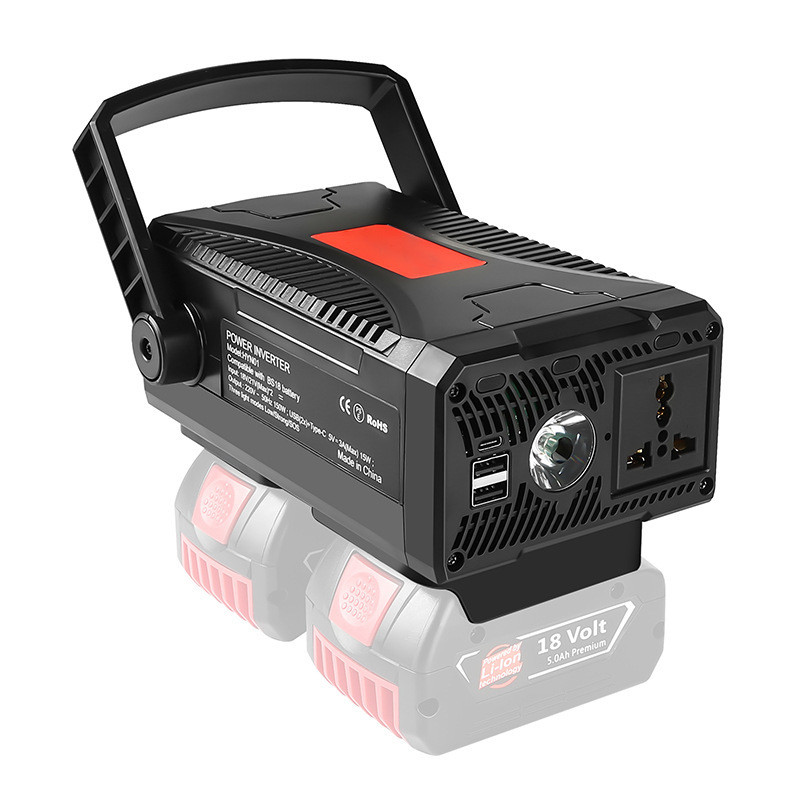 For Bosch 18V Lithium Battery Inverter Generator Portable Outdoor Power Source 220V 150W USB ...