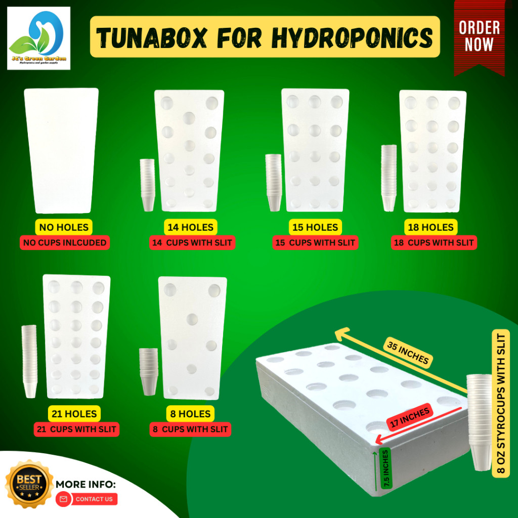 14/15/18/21 HOLES TUNA BOX/GROW BOX/BRAND NEW/FOR HYDROPONICS/WITH CUPS ...