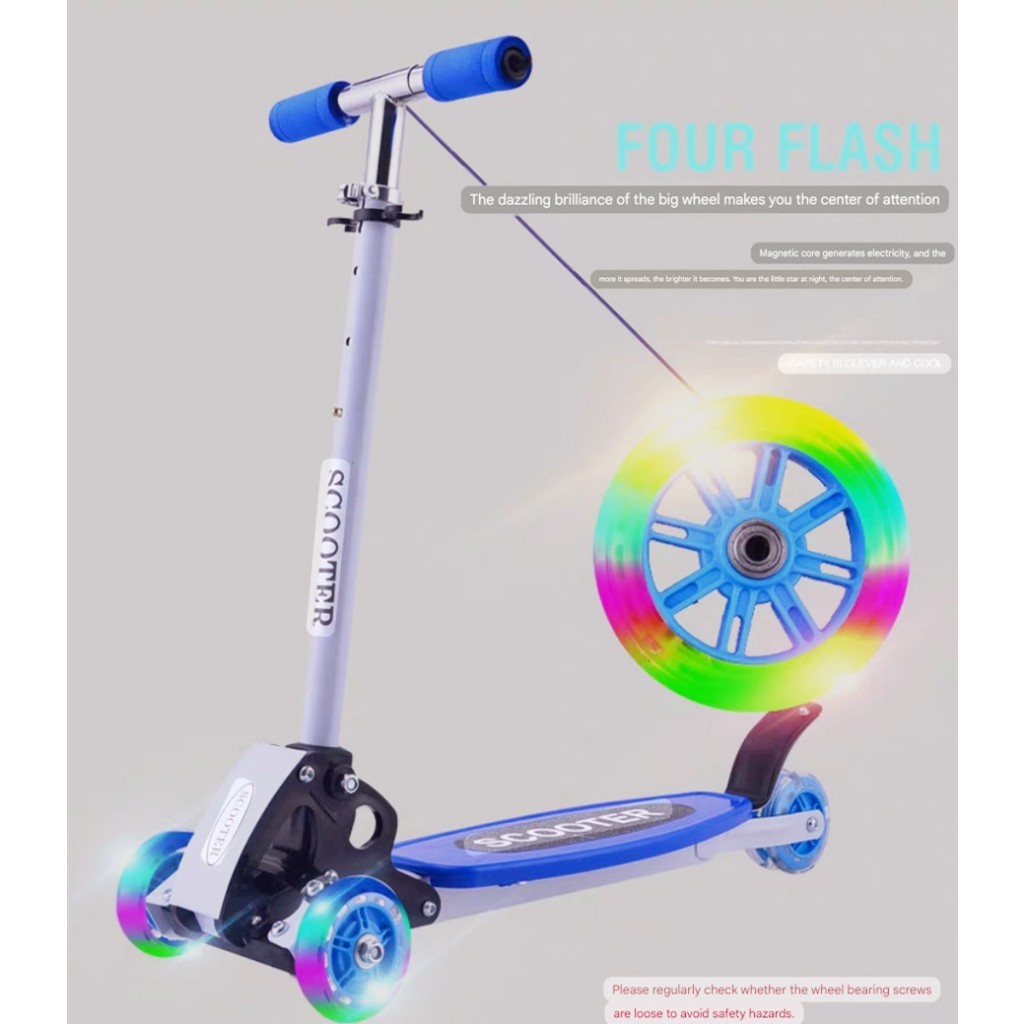 Kids' Adjustable Scooter Stability Enhanced Design with T-Bar Lean-to ...
