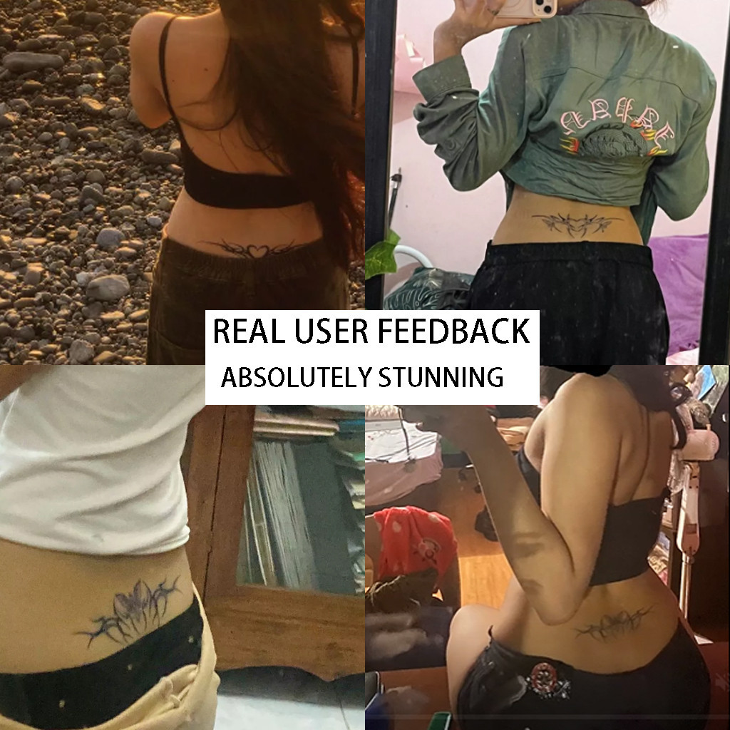 Inkartlink Y2K Low Back Waterproof Temporary Tattoo Stickers Semi Permanent Fake Tattoos Set ...