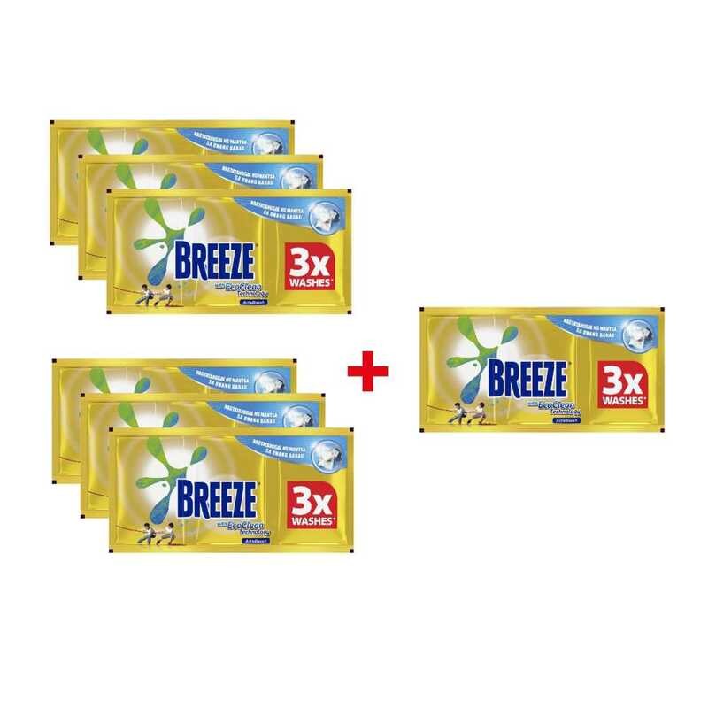 BREEZE Powder Active Bleach With Eco Clean Technology 90G 6+1 Sachets ...