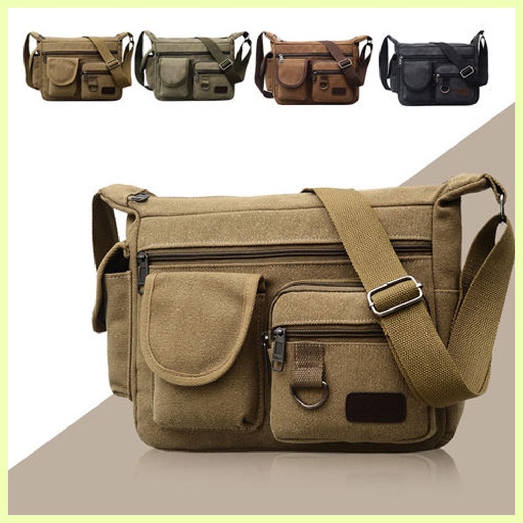 Men's Bag Canvas Satchel Men's Crossbody Casual Sports Bag Fashion Tide ...