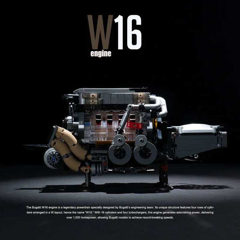 W16 Engine V8 Building Block Kits Aeroengine Building Toy Motor Drive ...