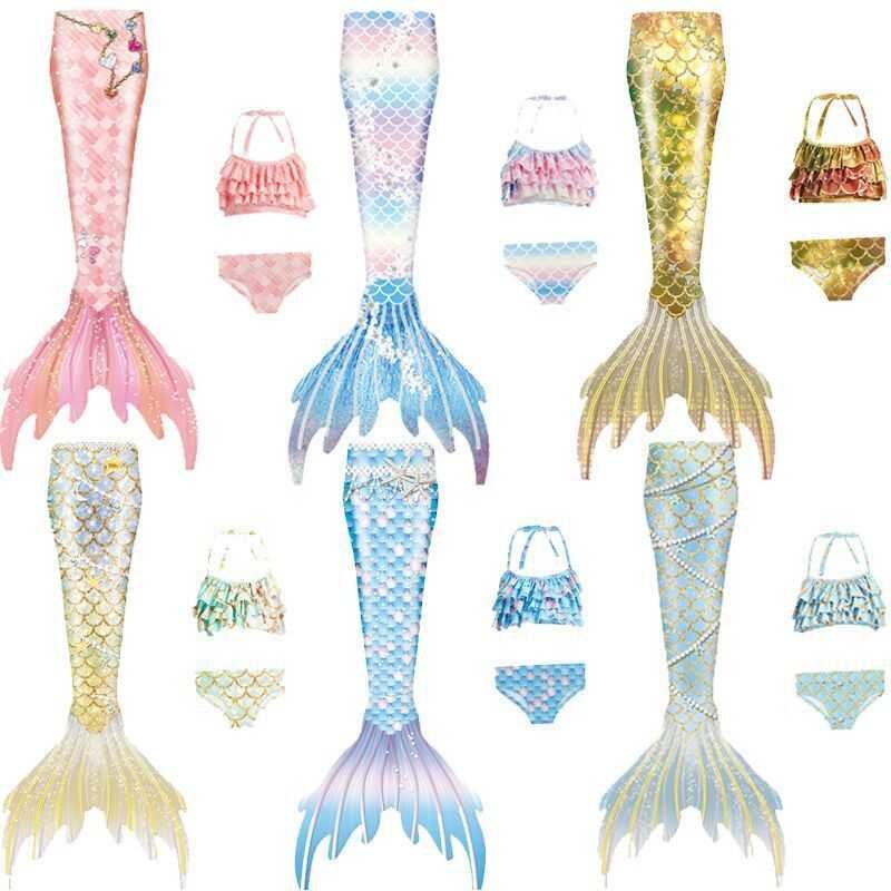 Girls Mermaid Tail Bikini Split Swimsuit Seaside Vacation Hot Spring ...