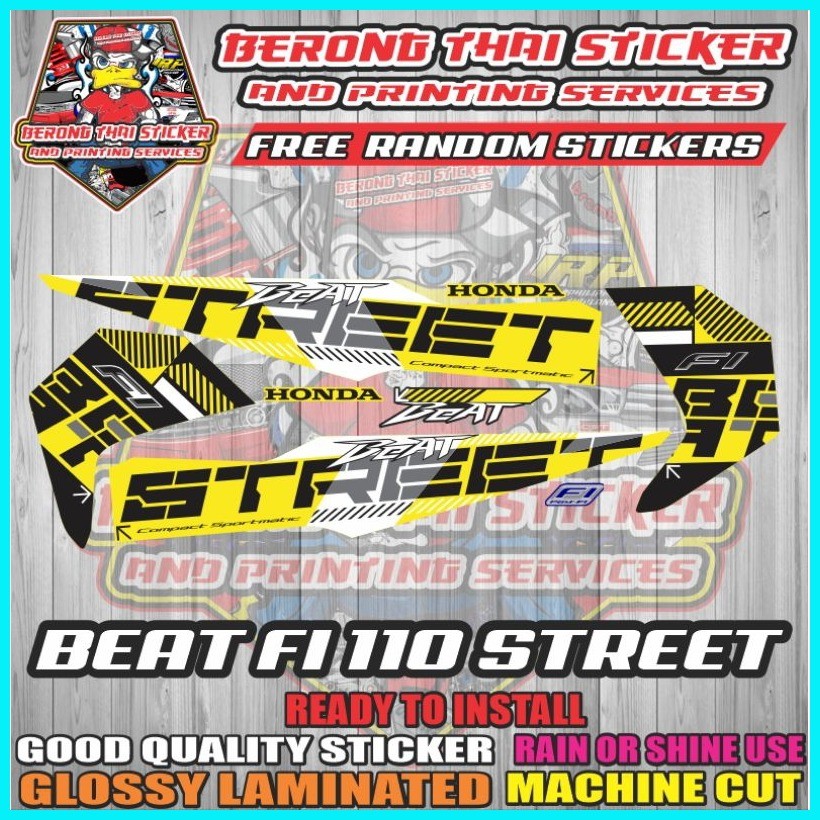 Honda Beat Fi 110 Street Decals Glossy laminated | Shopee Philippines
