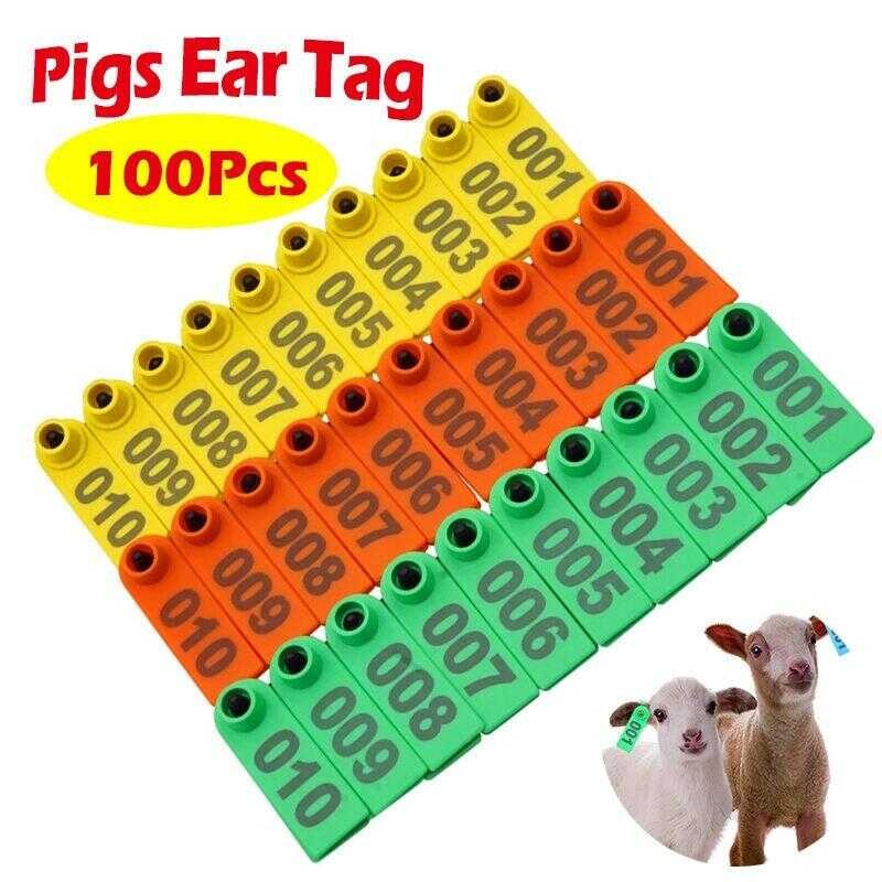 100Pcs Sheep Ear Tags With Text Earrings For Goat Animal Identification ...