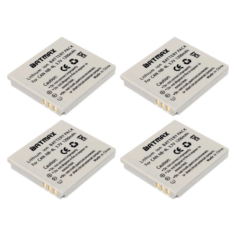 Nasa Stock) Nb-4L Nb4l NB 4L Battery (4-Pack) Para Sa Canon IXUS 50 55 ...