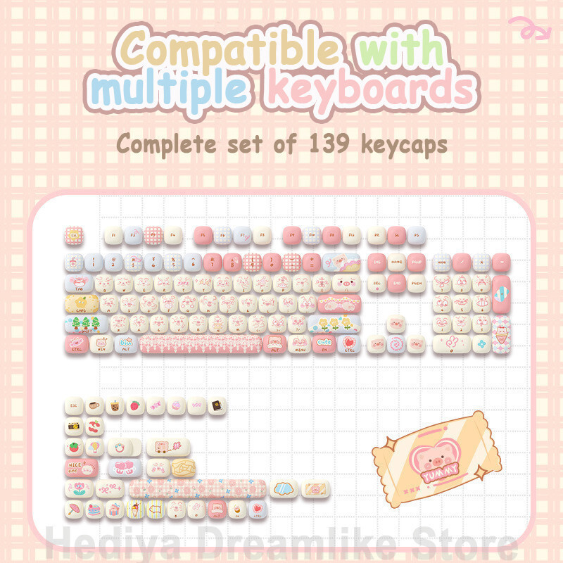 Key Cap 139 Keys Key Cap Pig Party Theme Key Cap Set Fit Mechanical ...