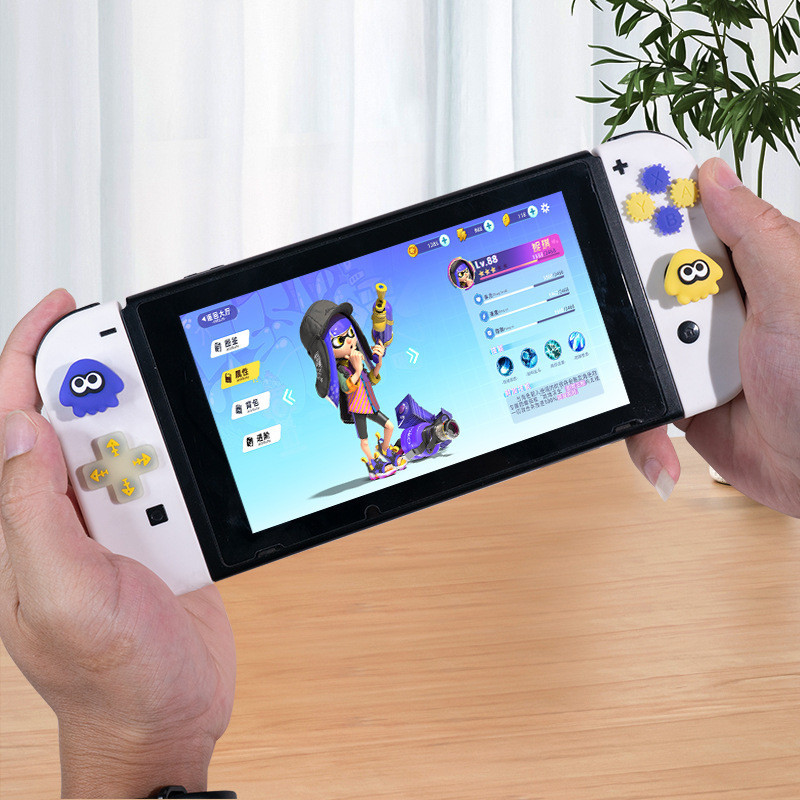 Splatoon 3 Cute Games Silicone Soft Dpad Cross Button ABXY Key Sticker ...