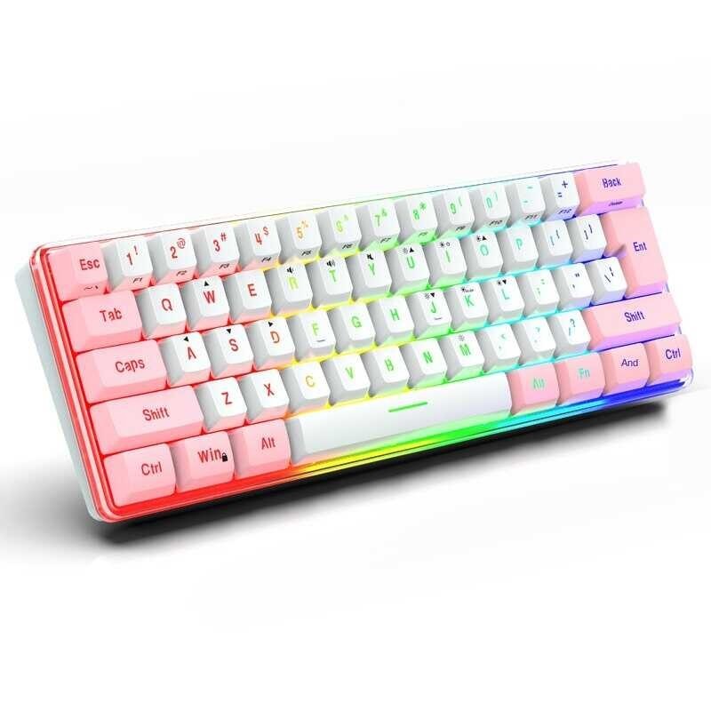 Wired Gaming Keyboard Computer Keyboards 61 Keys Backlit Ergonomic USB ...