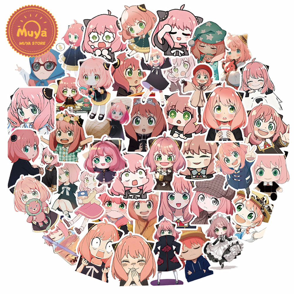 MUYA 50pcs Anya Forger Stickers Anime SPY×FAMILY Sticker Waterproof ...