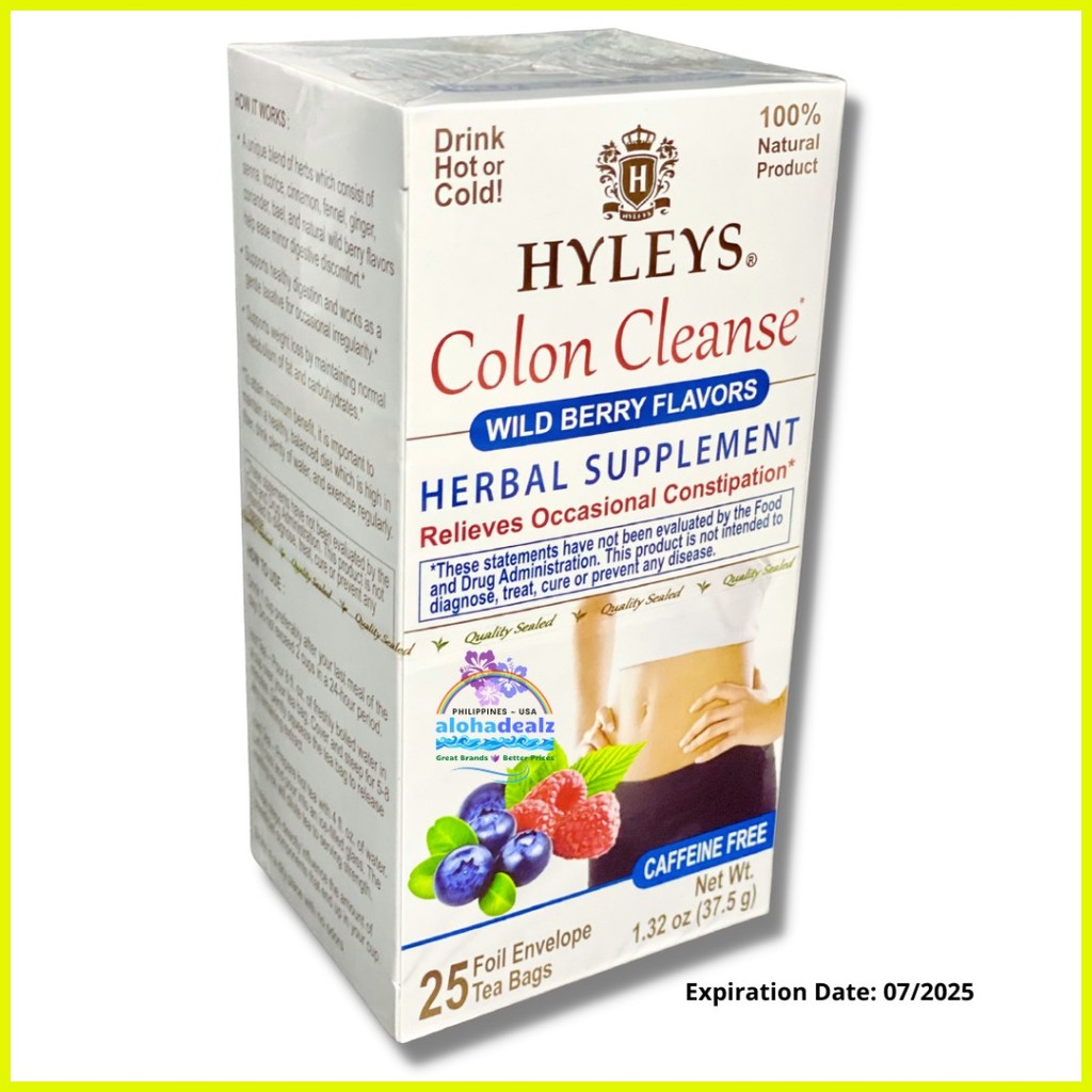 Hyleys Colon Cleanse Tea Wild Berry Flavors 100% natural product 25 ...